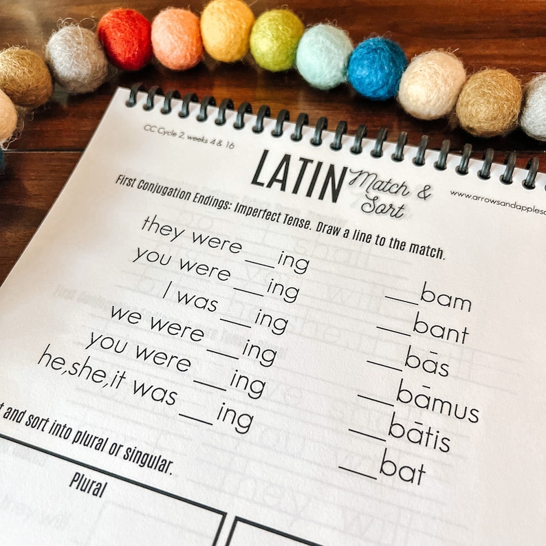 Latin Printable Worksheets Verb Tense CC Cycle 2 Latin Kids - Etsy