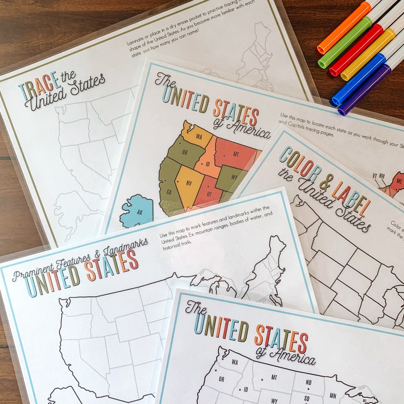States and Capitals Activity BUNDLE Printable United States | Etsy Canada
