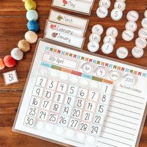 Perpetual Calendar, Circle Time Printable, Classroom Calendar ...