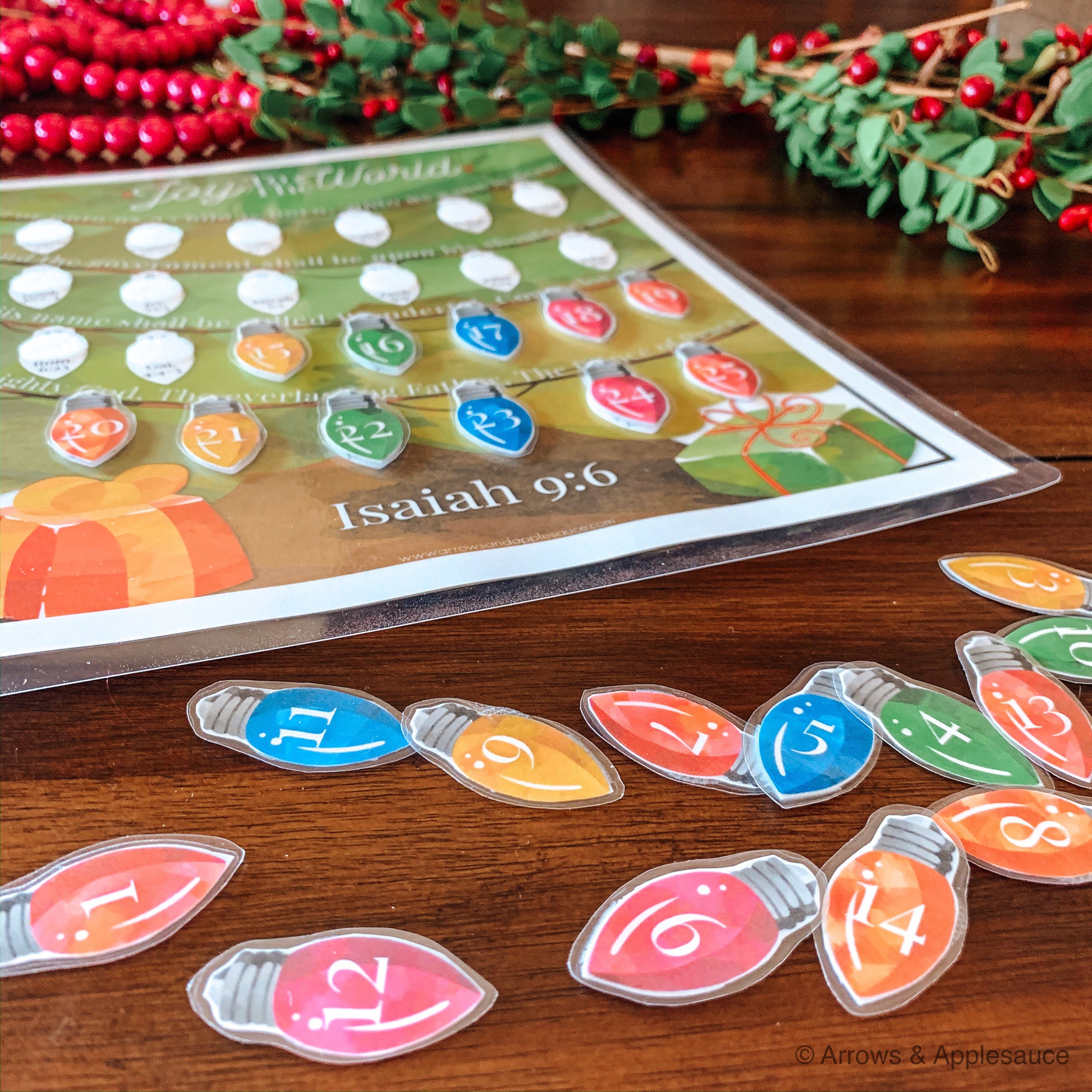 Christmas Advent Countdown Printable Calendar, Daily Bible Verse ...