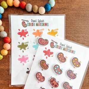 Color Sorting Matching Paint Splash Game, Printable Toddler Preschool ...