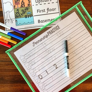 Alphabet House Printable Penmanship Practice, Mini Poster, Writing ...