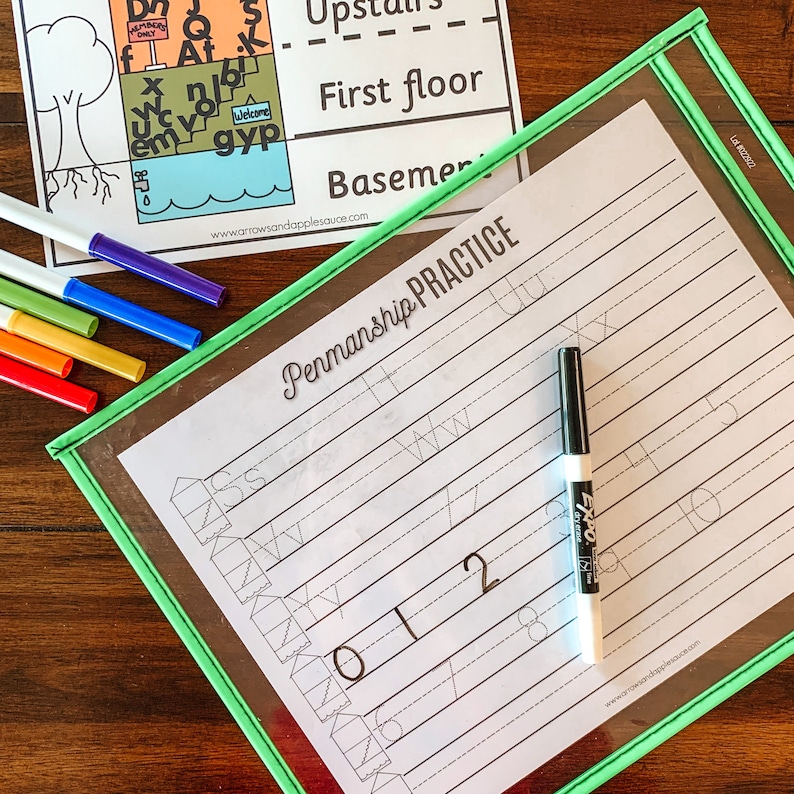 Alphabet House Printable Penmanship Practice Mini Poster - Etsy