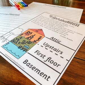 Alphabet House Printable Penmanship Practice, Mini Poster, Writing ...