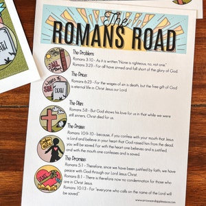 Romans Road Printable Bible Activity, Kids Theology, Verse Tracing ...