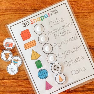 Shapes Activities Bundle, Printable Shape Game, Preschool Shapes, 3D ...