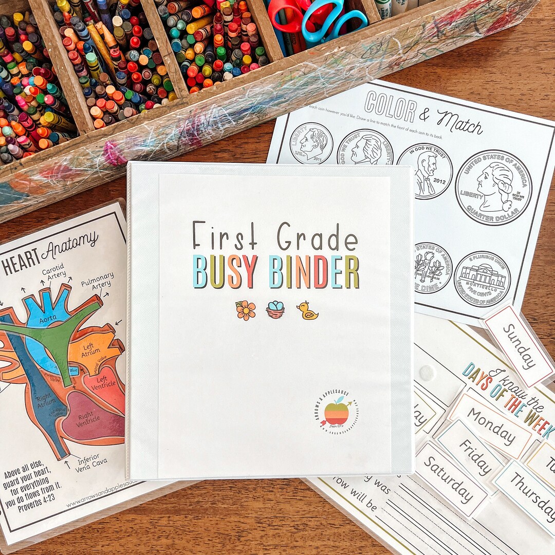 First Grade Busy Binder, Printable Educational Games, 1st Grade ...