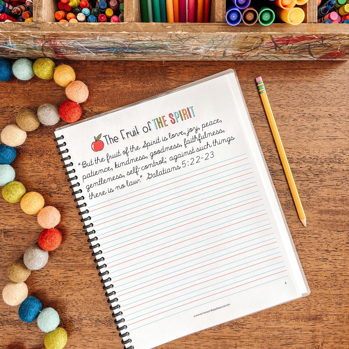Cursive Fruit of the Spirit Printable Workbook, ESV Bible Penmanship ...
