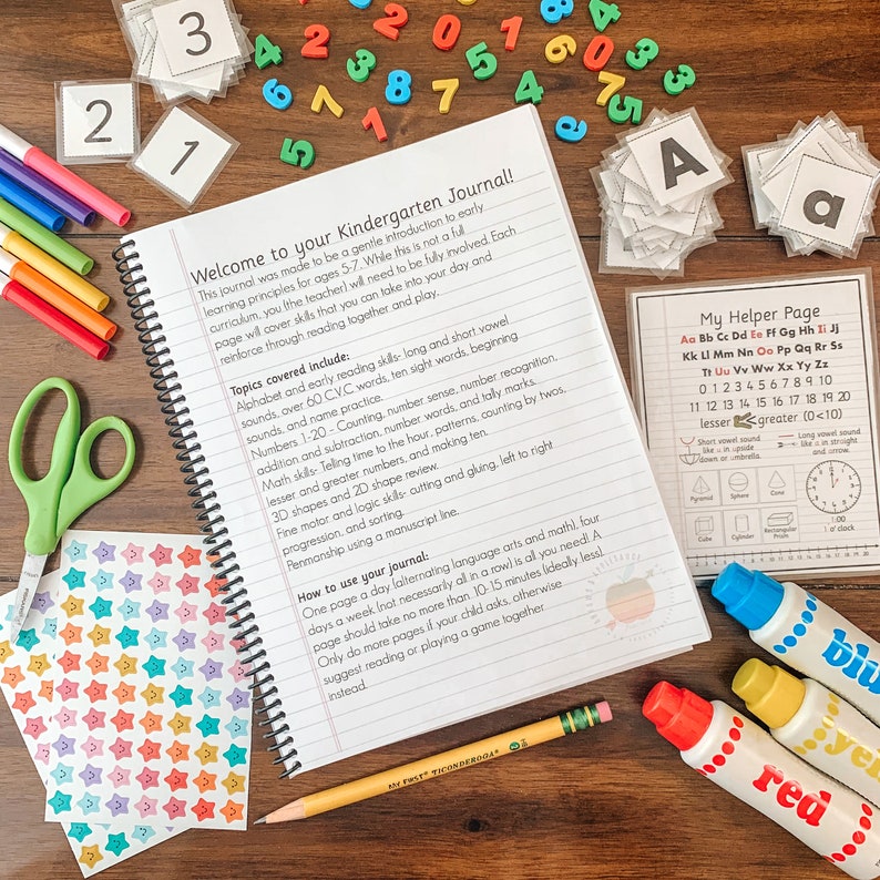 Kindergarten Journal Printable Daily Kindergarten Activity | Etsy