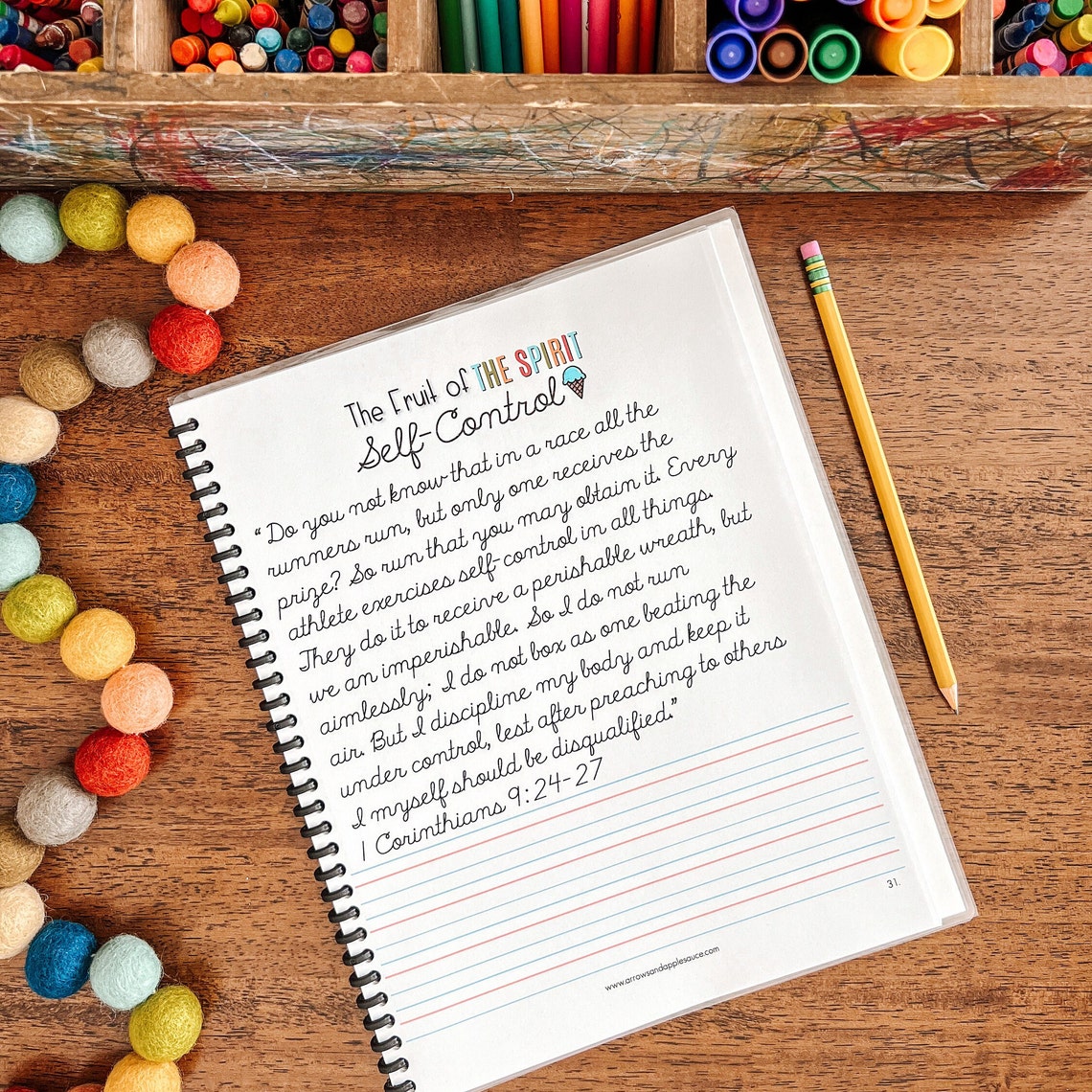 Cursive Fruit of the Spirit Printable Workbook, ESV Bible Penmanship ...