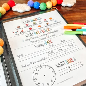Morning Menu, EDITABLE Printable Calendar Time Activities, Educational ...