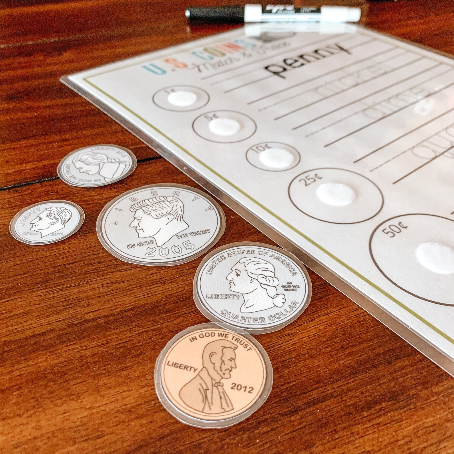 Kids Money Activity US Coins Kindergarten Math Game - Etsy