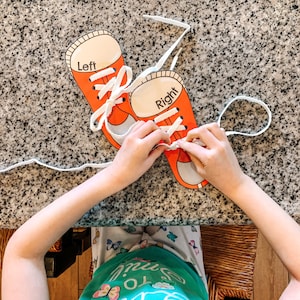 Shoe Lacing Cards, Printable Shoe Tying Practice, Shoelaces, Kid's Fine ...