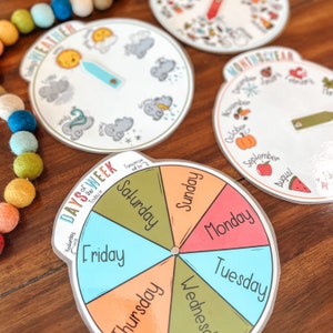 Calendar Wheels, Printable Hands on Morning Activities, Preschool Daily ...