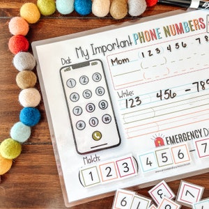 Life Skills for Kids Printable Bundle, Learn to Tell Time, Phone Number ...