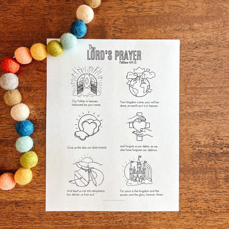 Lord's Prayer Printable Activity Set, Kids Bible Lesson, Learning to ...
