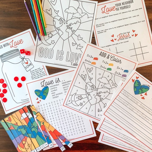 God is Love Bible Activity Printable Kids Bible Study John - Etsy