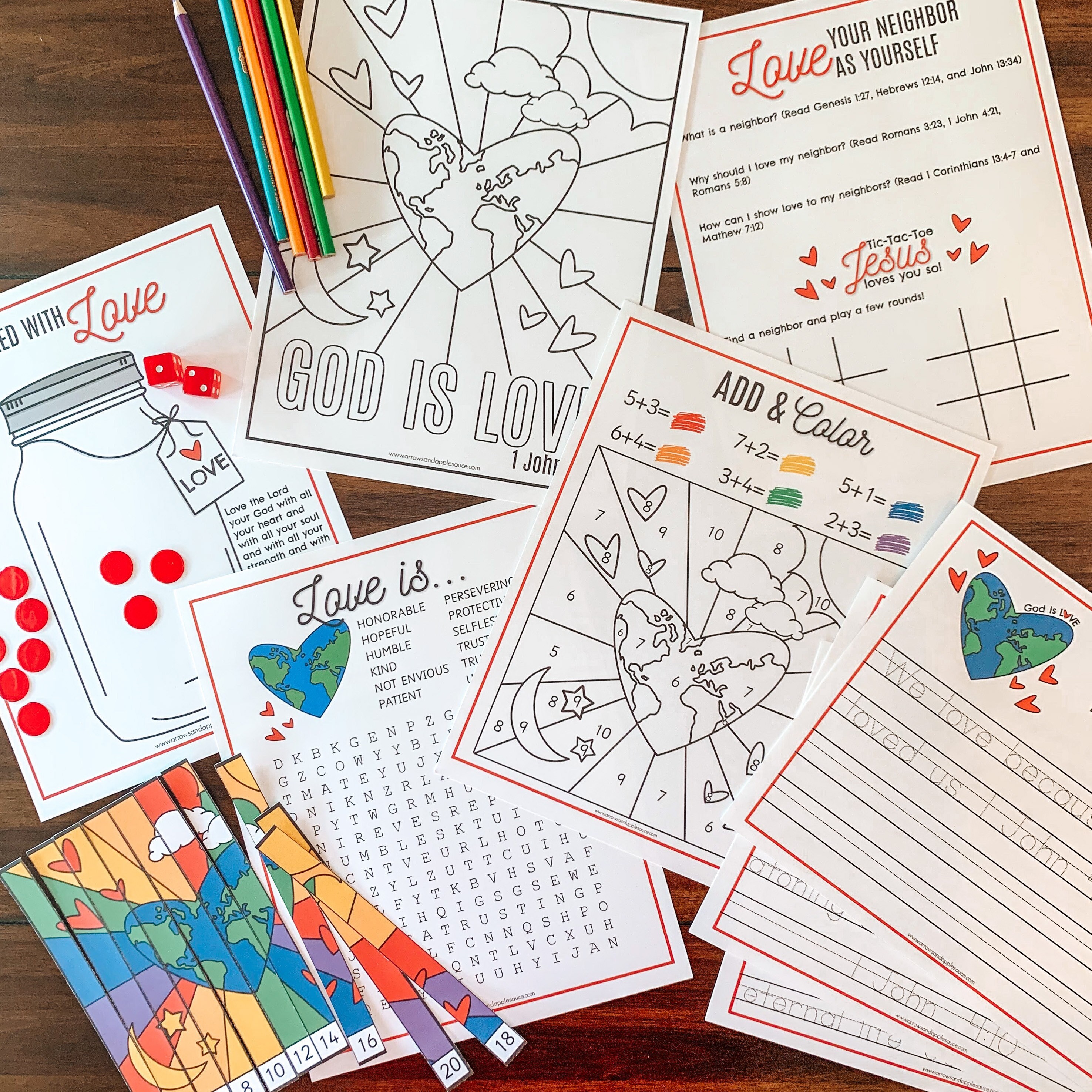 God is Love Bible Activity Printable Kids Bible Study John - Etsy