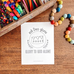 Five Solas Coloring Printable, Reformation Theology Lesson, Kids Bible ...
