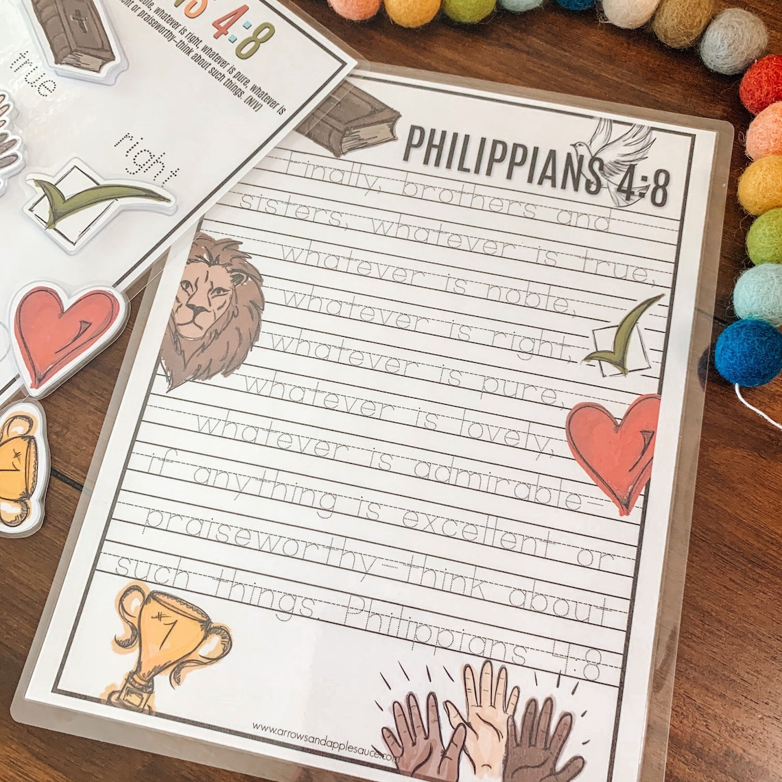 Bible Verse Activity Philippians 4:8 Printable Kids Bible | Etsy