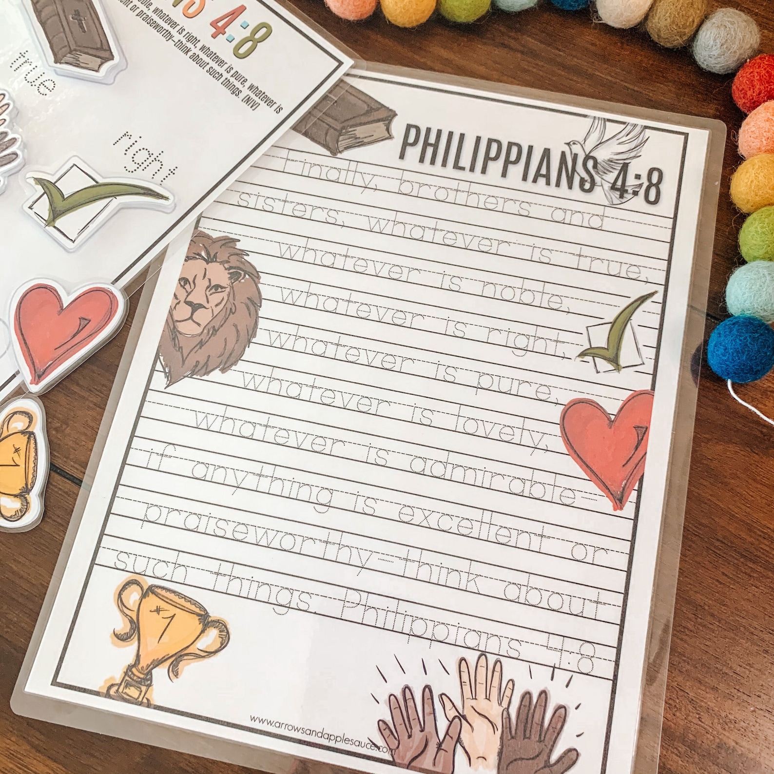 Bible Verse Activity, Philippians 4:8, Printable Kids Bible Study ...