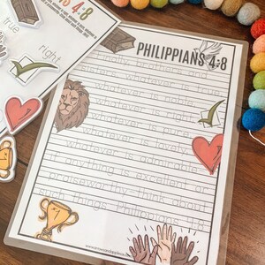 Bible Verse Activity, Philippians 4:8, Printable Kids Bible Study ...
