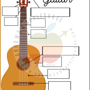Guitar Parts Printable Memory Game, Learning Guitar, Beginner Acoustic ...