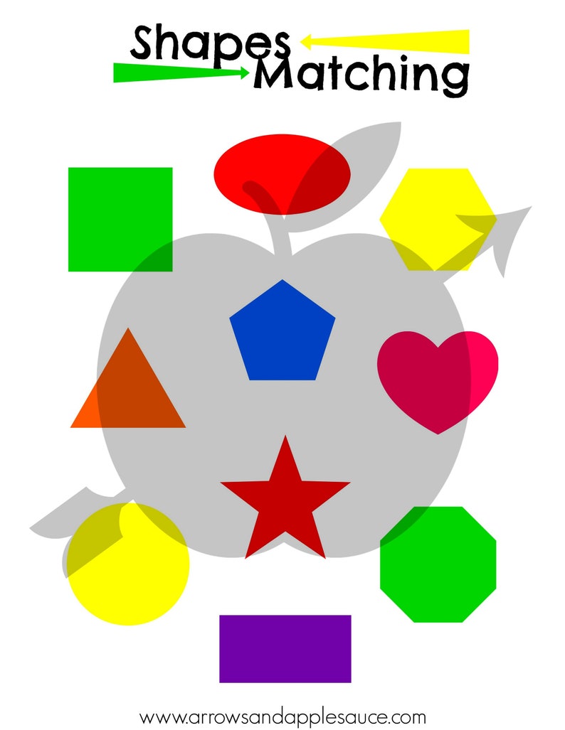Learning Shapes Shape Matching Game Educational Preschool | Etsy