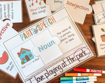 Parts of Speech Sorting Activity Language Arts Montessori - Etsy