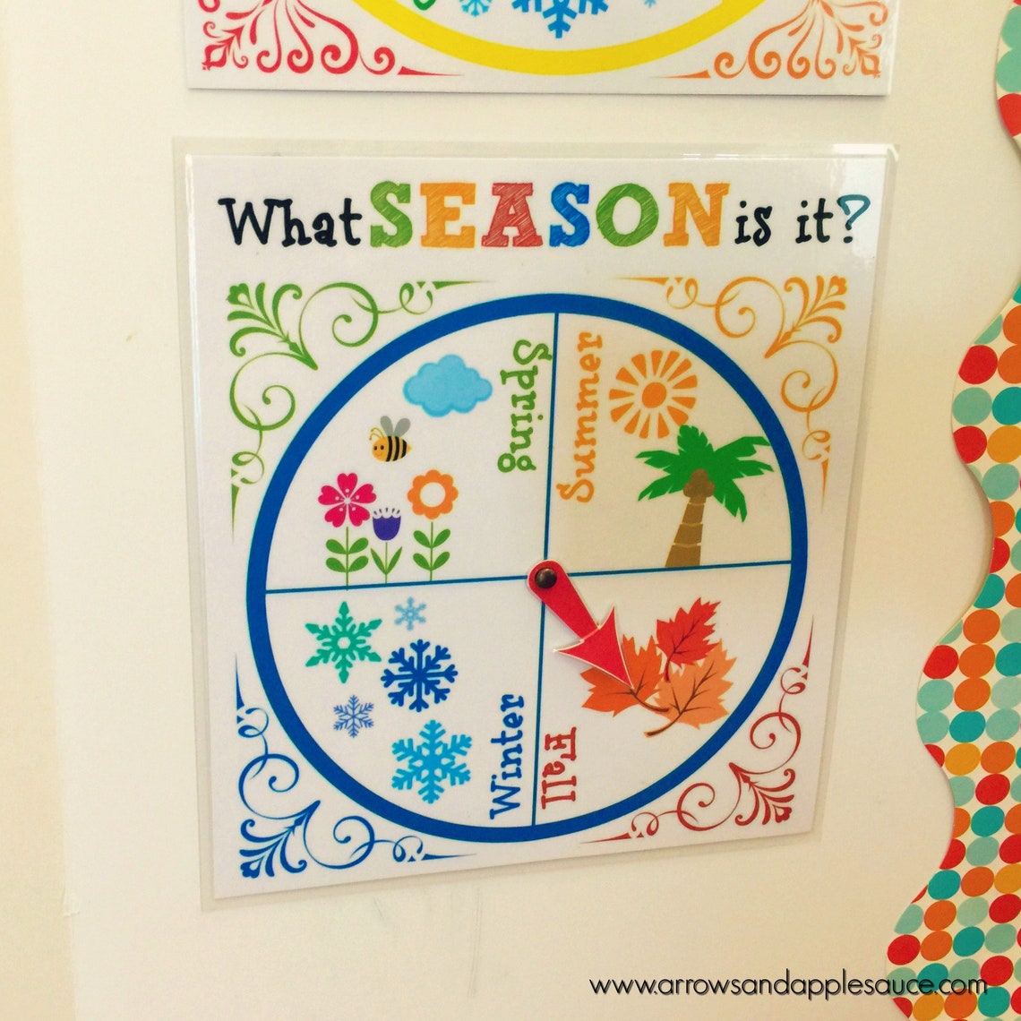Seasons Wheel Printable Circle Time Learning Tool Spring | Etsy