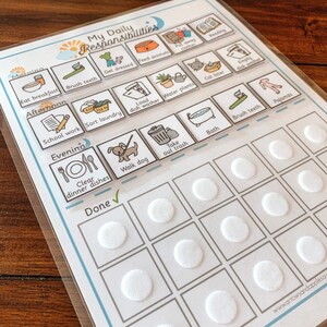 Daily Responsibilities Chore Chart, Printable Full Day Visual Routine ...
