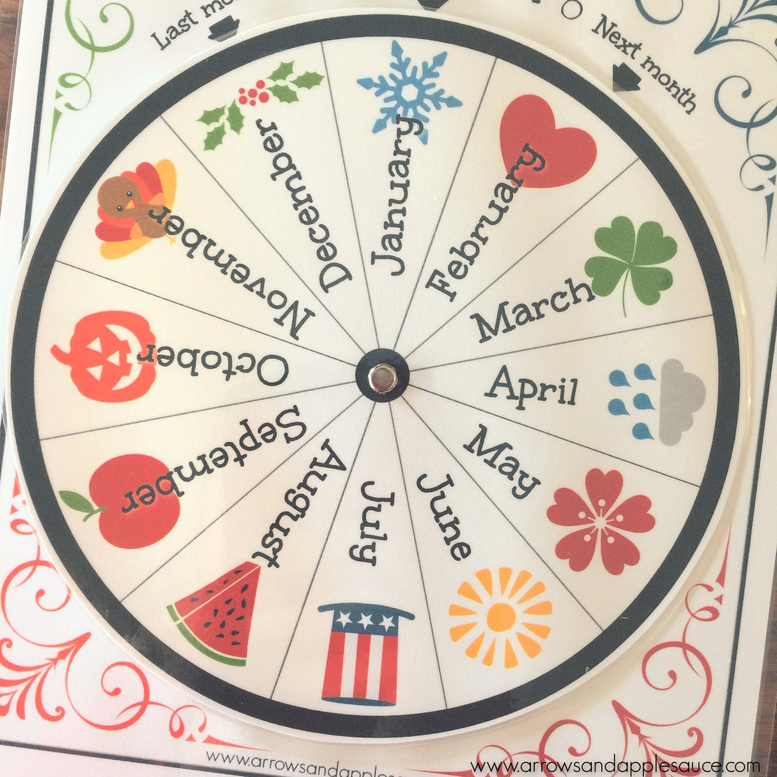Months of the Year Printable Wheel Kids Circle Time Activity - Etsy UK