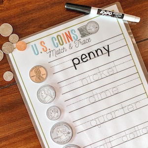 Kids Money Activity, US Coins, Kindergarten Math Game, Learning Money ...