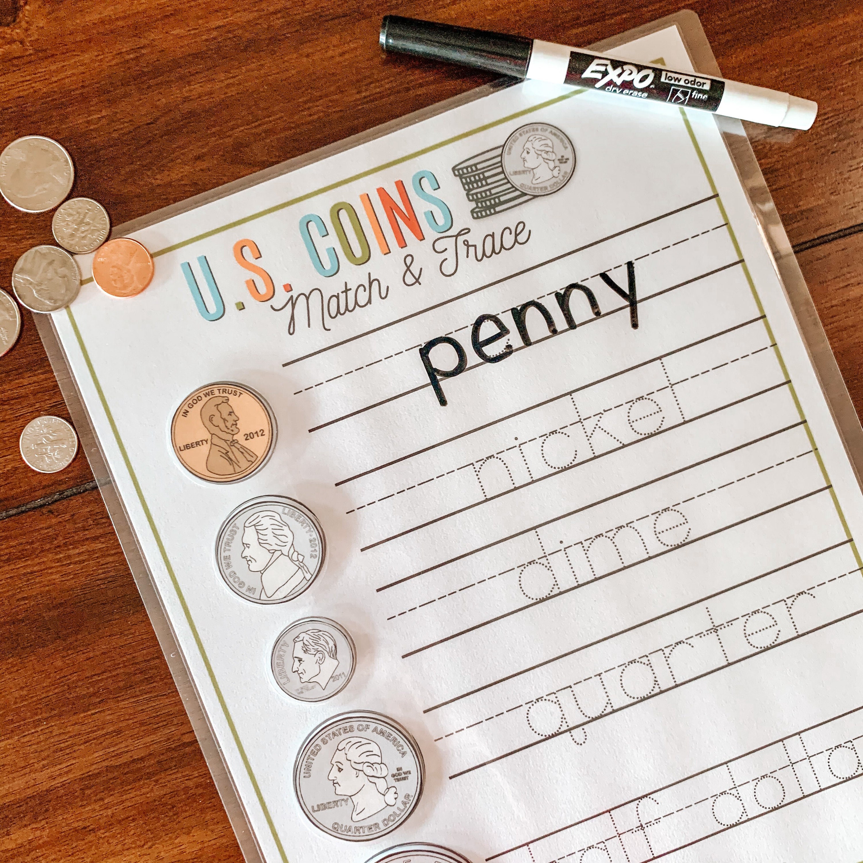 Kids Money Activity, US Coins, Kindergarten Math Game, Learning Money ...