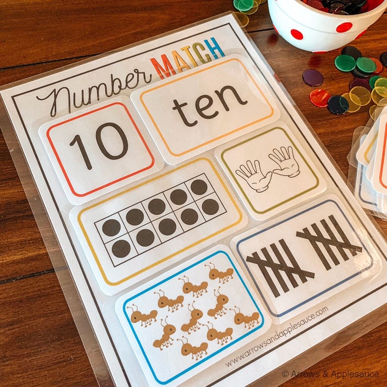 Numbers 1-10 Matching, Number Sense, Counting Activity, Preschool Math ...