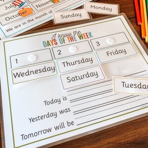 Months of the Year, Days of the Week Printable Activity, Learning ...