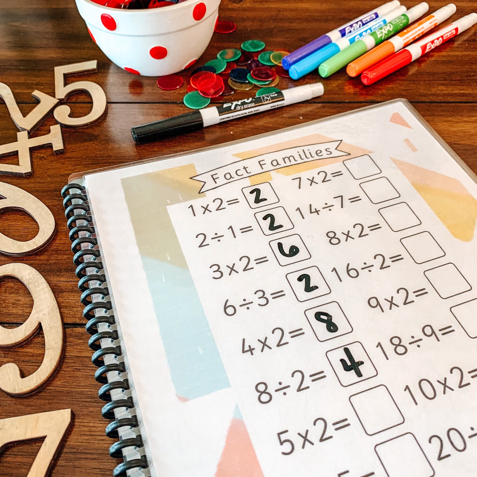 Multiplication and Division, Math Facts Printable Workbook, Elementary ...