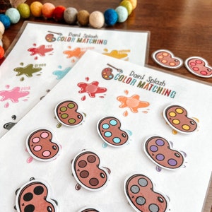 Color Sorting Matching Paint Splash Game, Printable Toddler Preschool ...