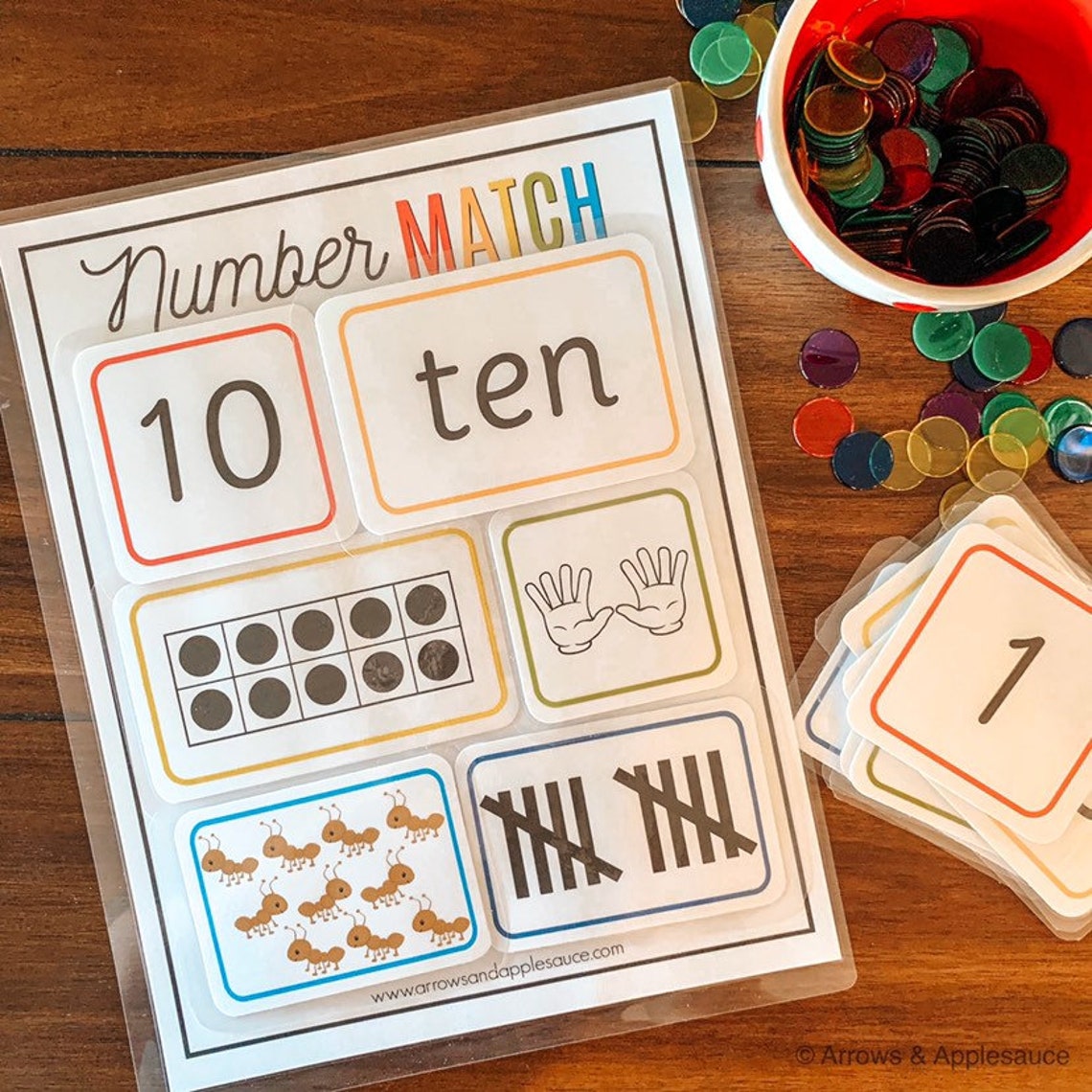 Numbers 1-10 Matching, Number Sense, Counting Activity, Preschool Math ...