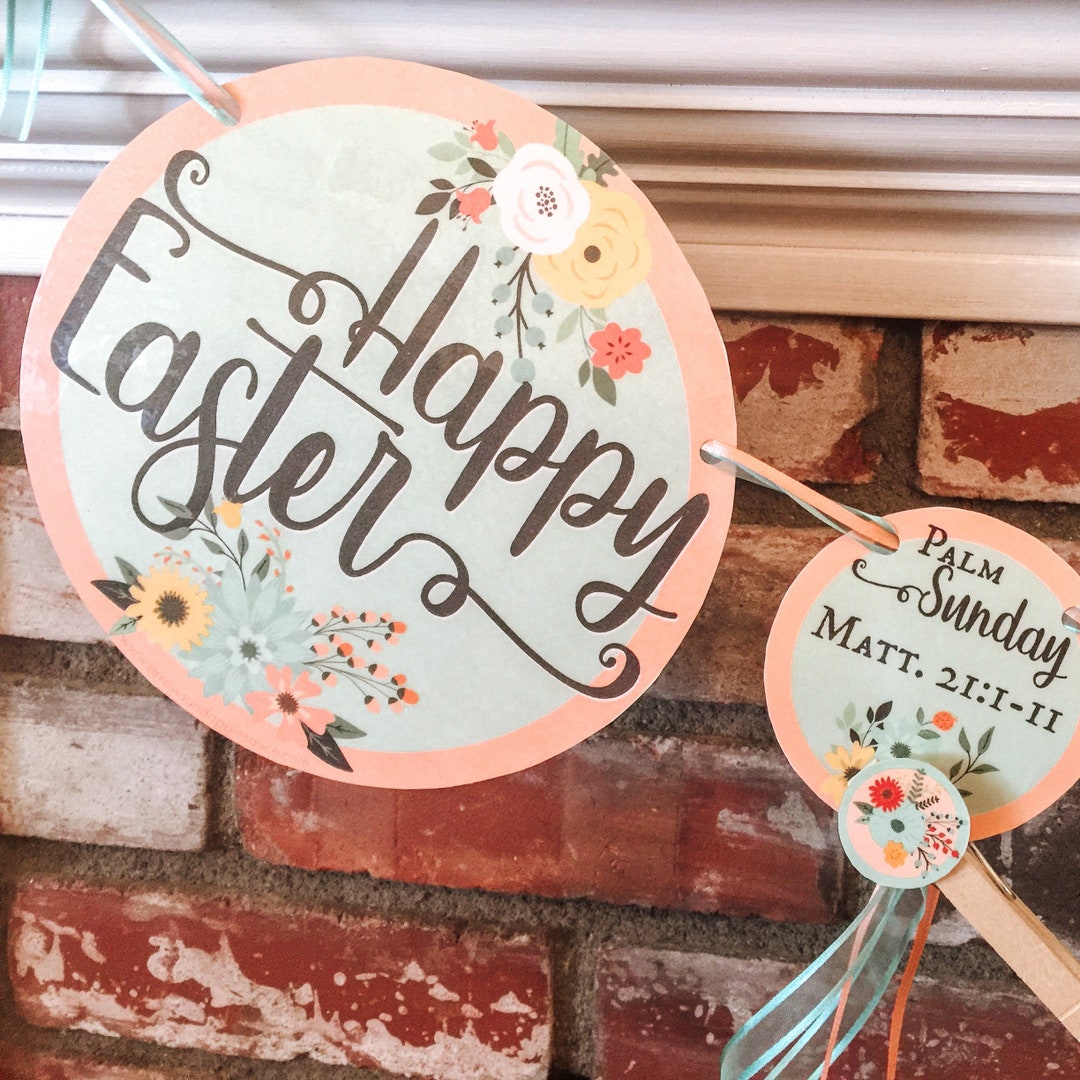 Easter Holy Week Countdown, Printable Banner & Bible Verses, Christian ...