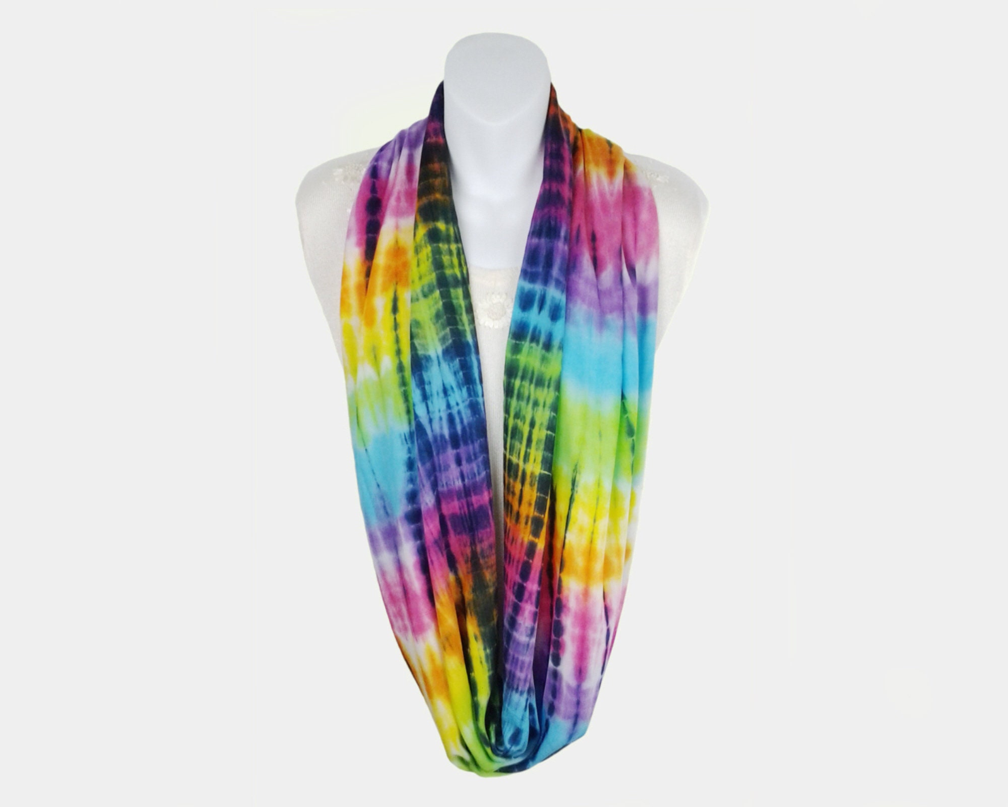 Rainbow Tie-dye Infinity Scarf - Etsy