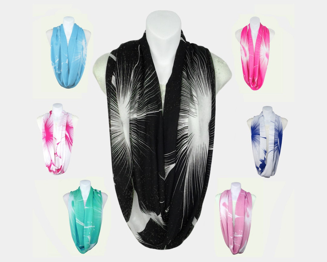 Big Hibiscus Infinity Scarf - Etsy