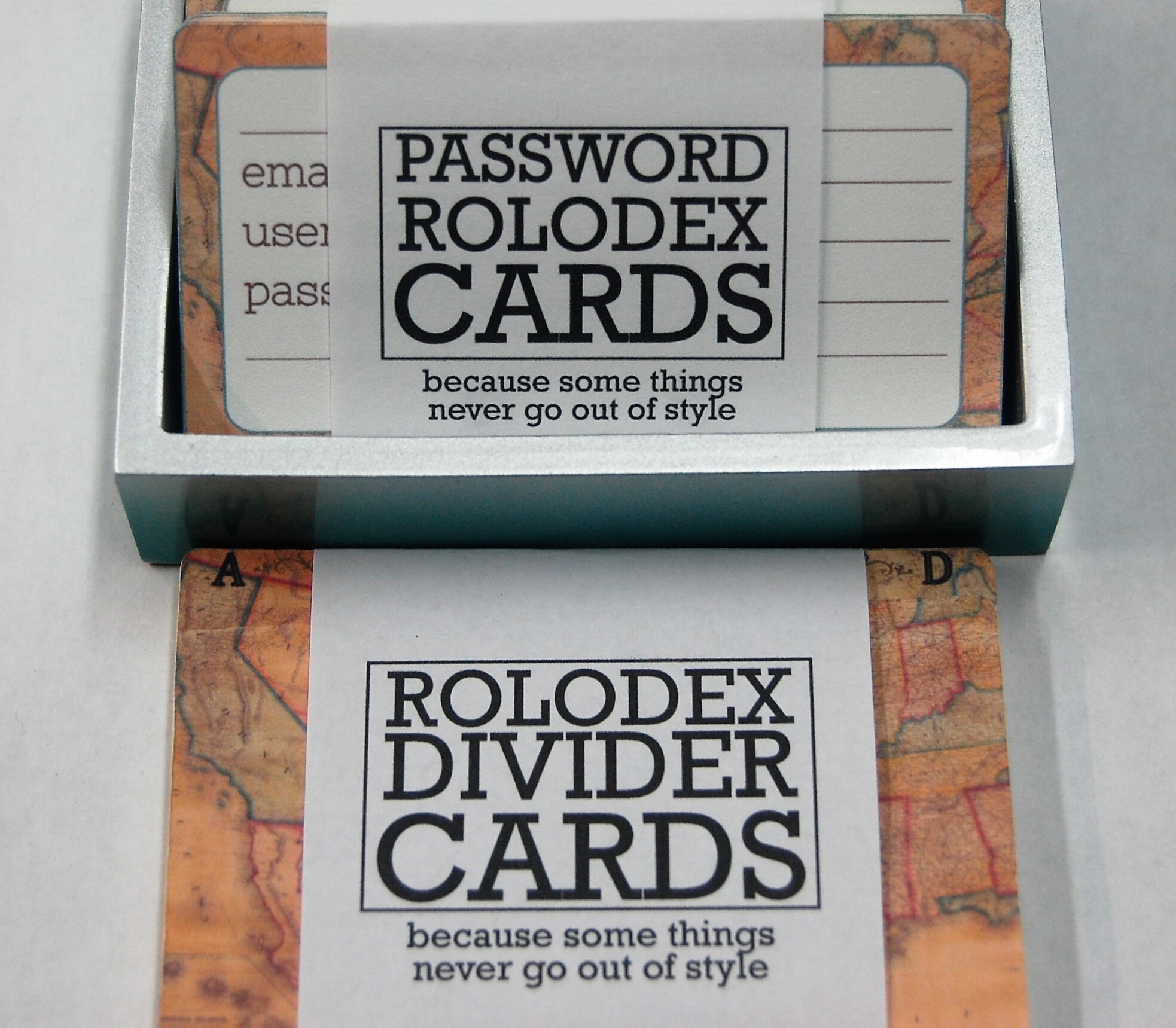 Rolodex Cards Vintage Map Password - Etsy
