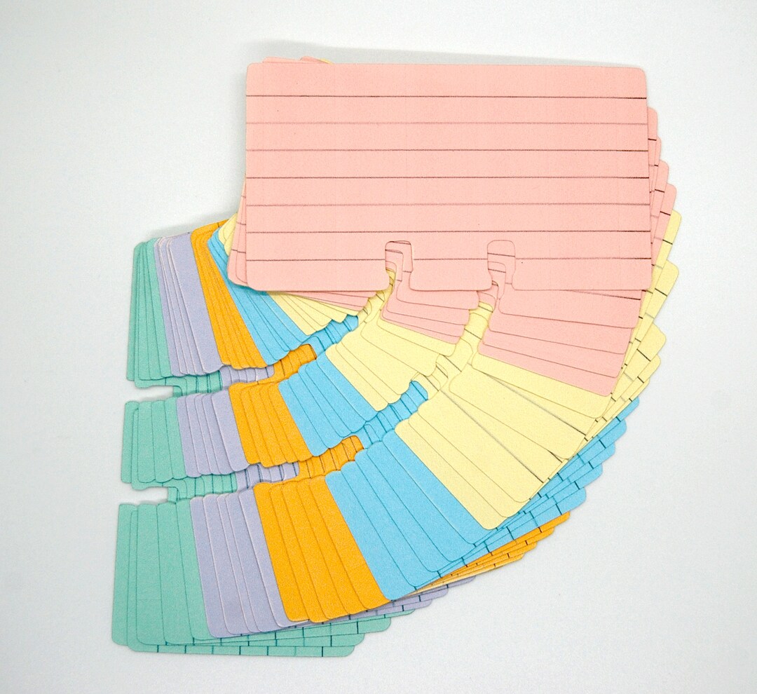 Rolodex Cards 6 Colors Lined - Etsy