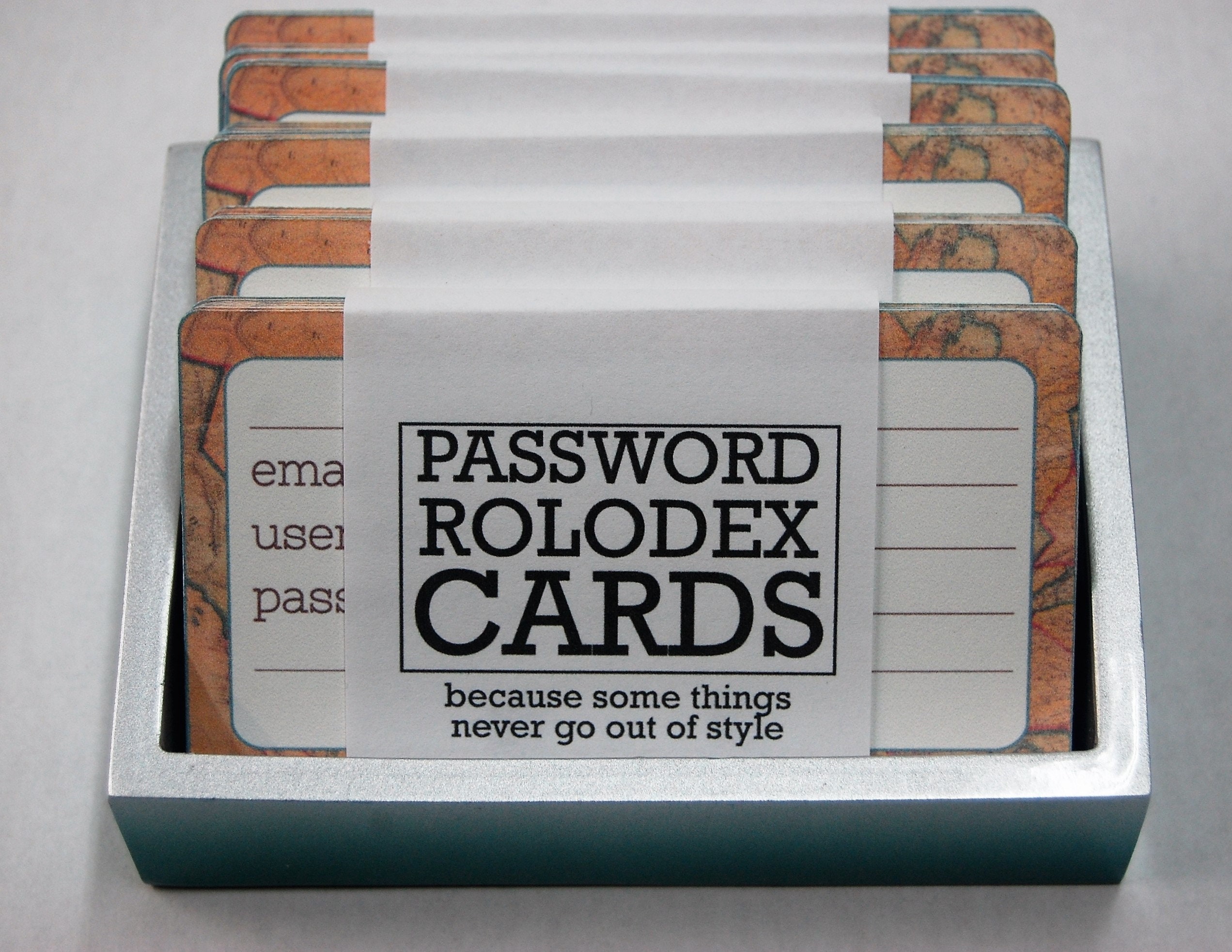 Rolodex Cards Vintage Map Password - Etsy
