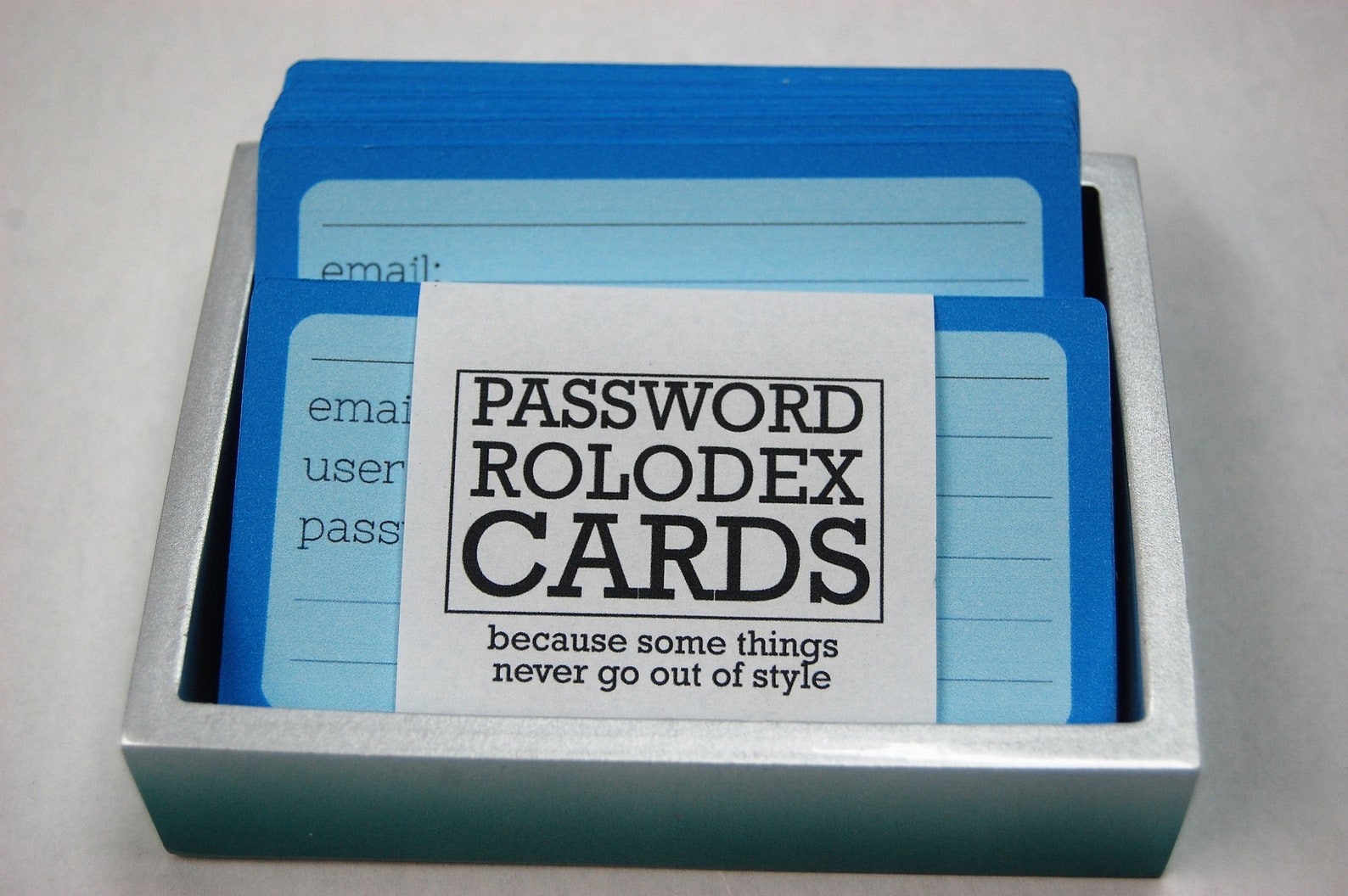 Rolodex Cards Blue Password | Etsy