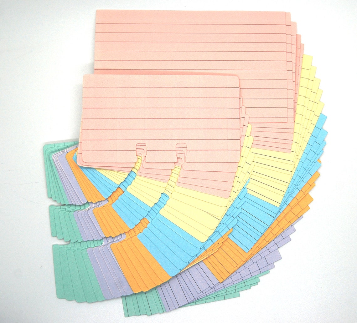 Rolodex Cards 6 Colors Lined | Etsy