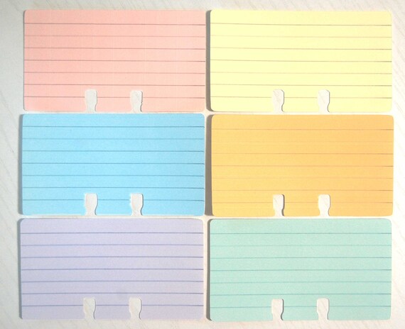 3 X 5 Rolodex Cards Lined in 6 Colors Large 3 X | Etsy