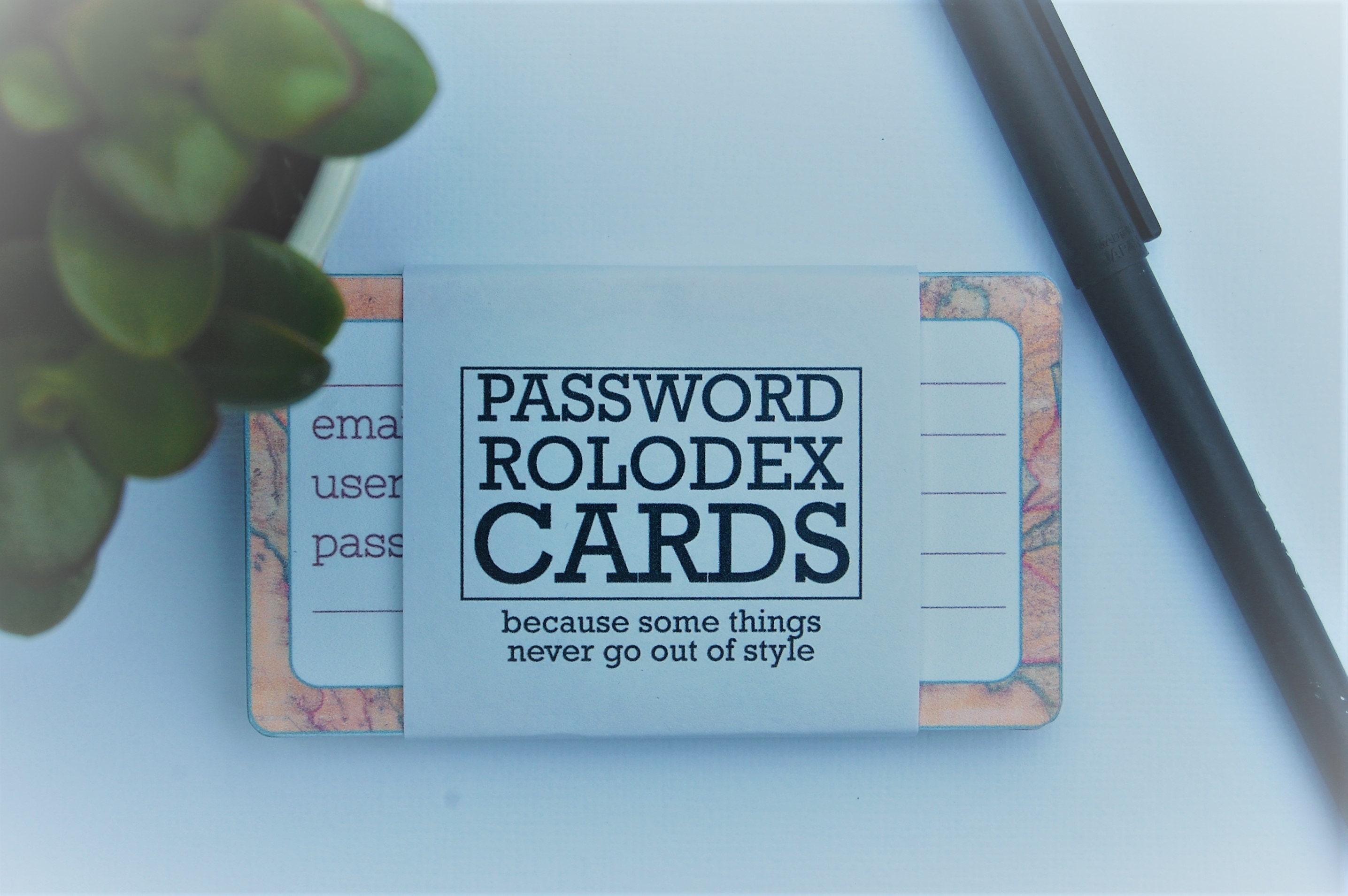 Rolodex Cards Vintage Map Password | Etsy