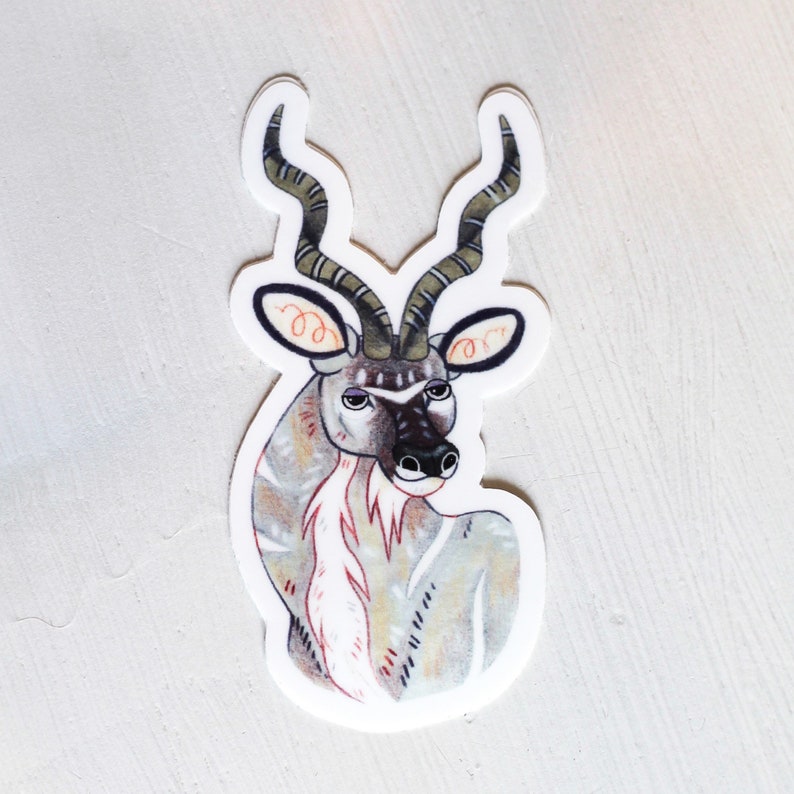 Chill Kudu Sticker for Water Bottle, Laptop, Planner, Deer and Wildlife ...